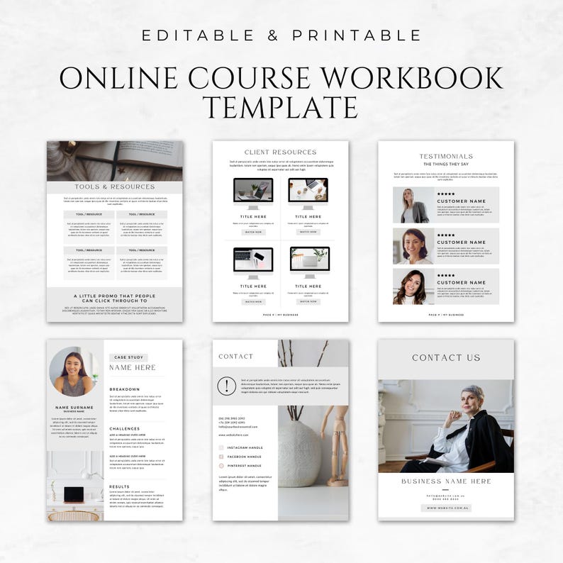 Online Course Workbook Template Canva Editable Workbook Coaching ...