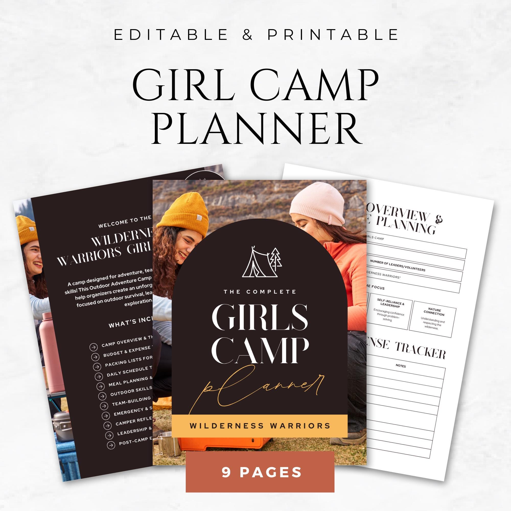 Girl Camp Planner Template Printable Summer Camp Planner Kids Camp ...