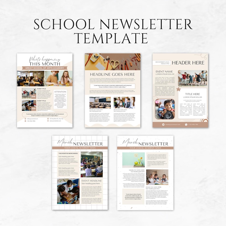 Newsletter Templates for School Printable School Newsletter Canva ...