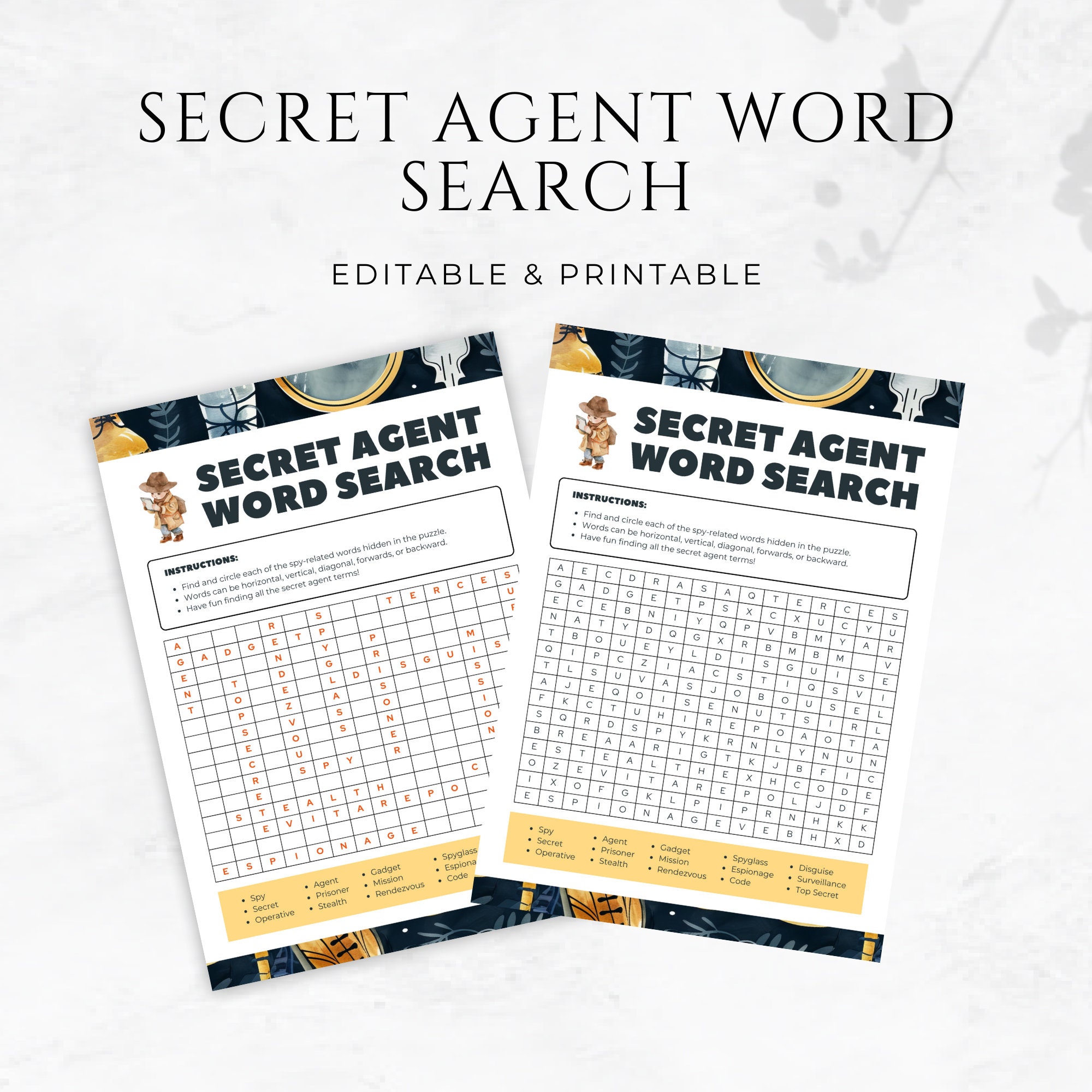 Spy Games for Kids Printable Secret Agent Activities for Kids Spy Game ...