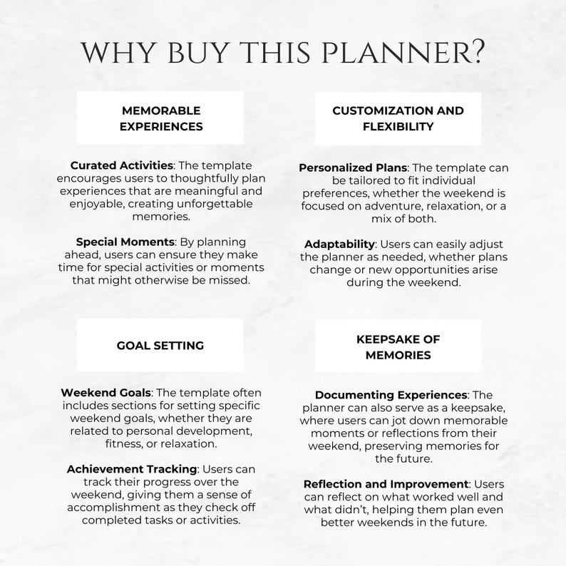Weekend Planner Template Printable Weekend Itinerary Template Weekend ...