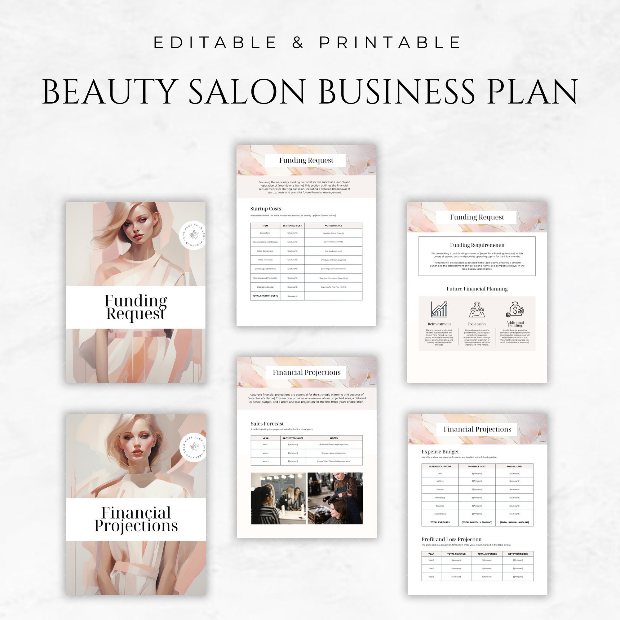 Beauty Salon Business Plan Template Salon Startup Plan Beauty Salon ...