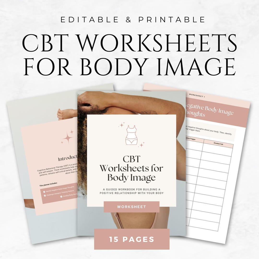 CBT Worksheets for Body Image Template Printable Body Image Journal ...