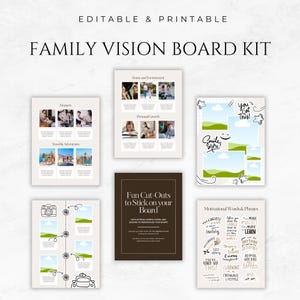 Family Vision Board Kit Template Printable Dream Manifestation Board ...