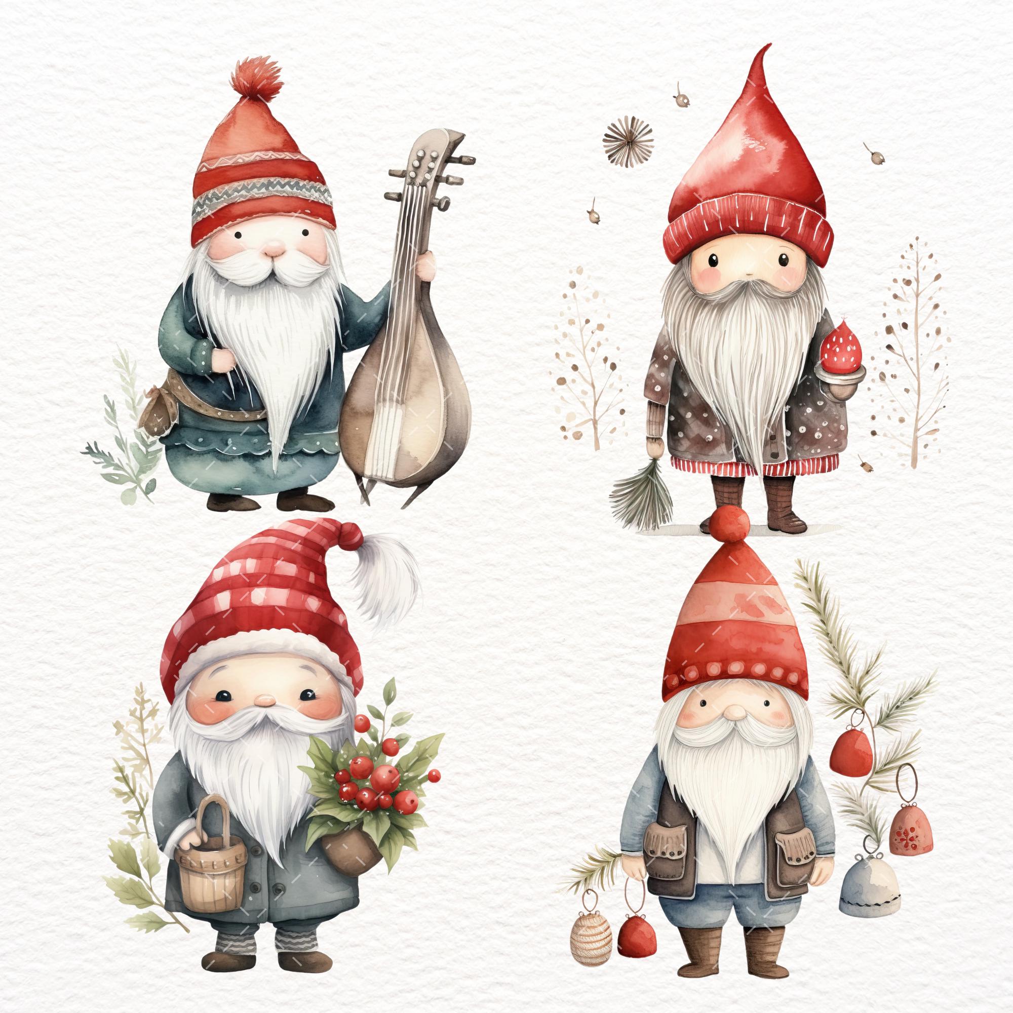 Swedish Tomte Clipart Danish Nisse Clipart Scandinavian Christmas Gnome ...