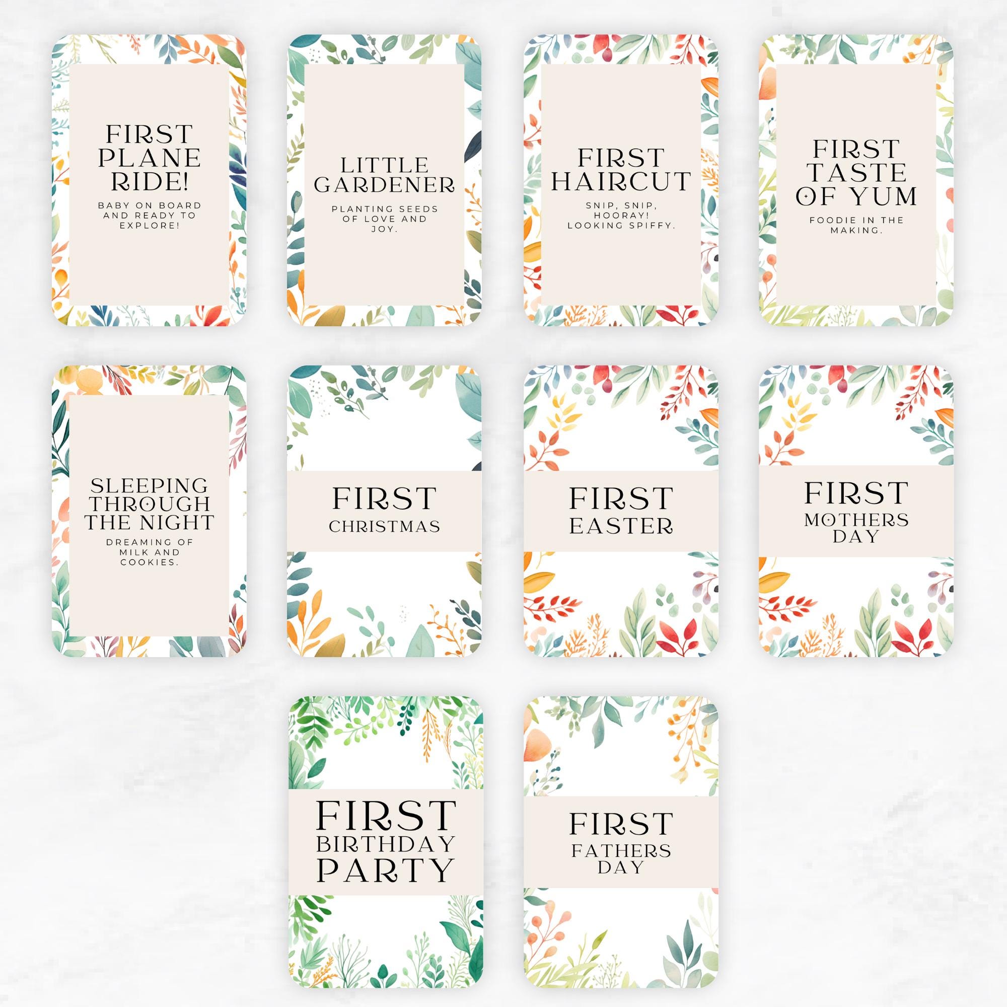 Baby Milestone Cards Editable Baby Milestone Digital Cards Birth ...