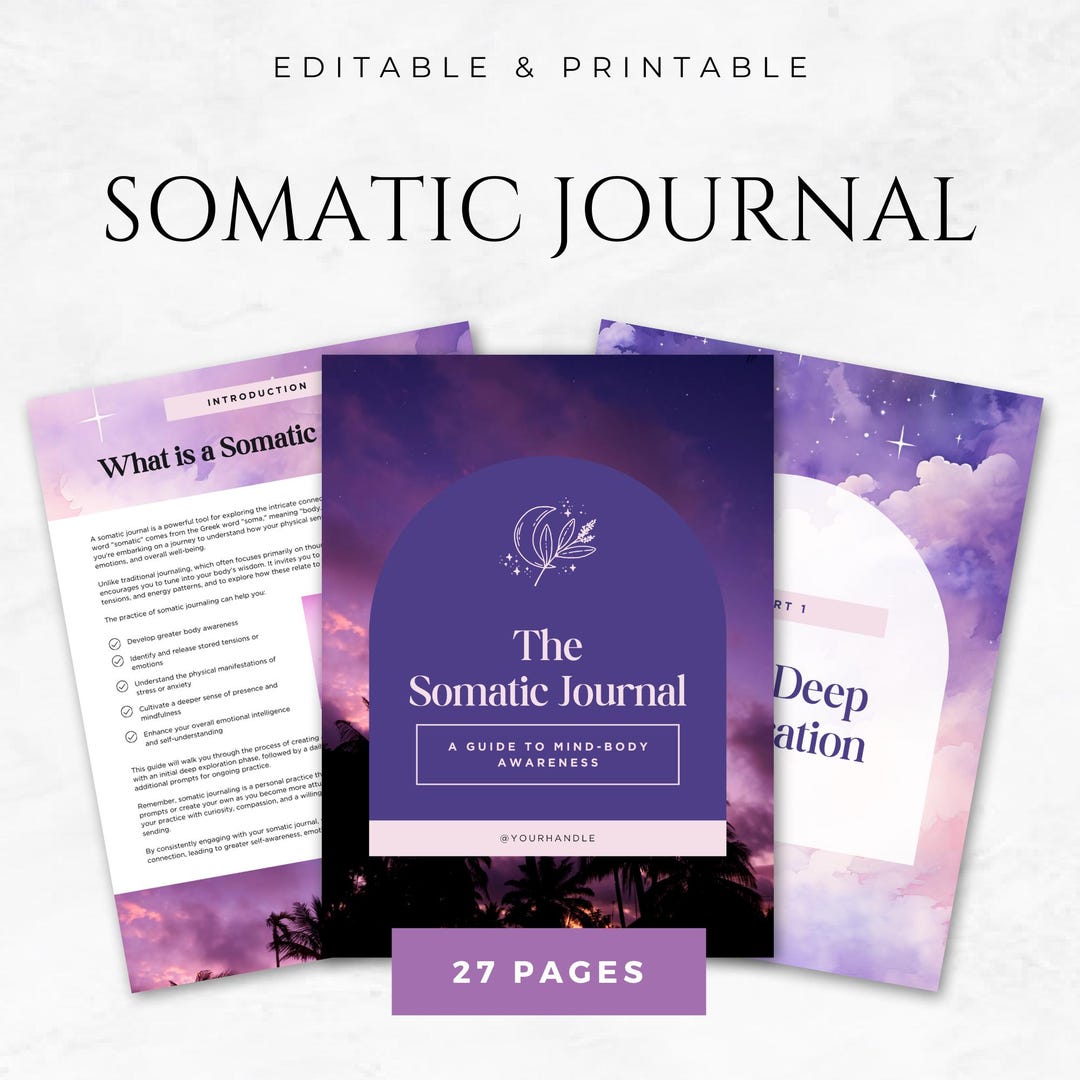 Somatic Journal Template Body Awareness Journal Somatic Healing Somatic ...