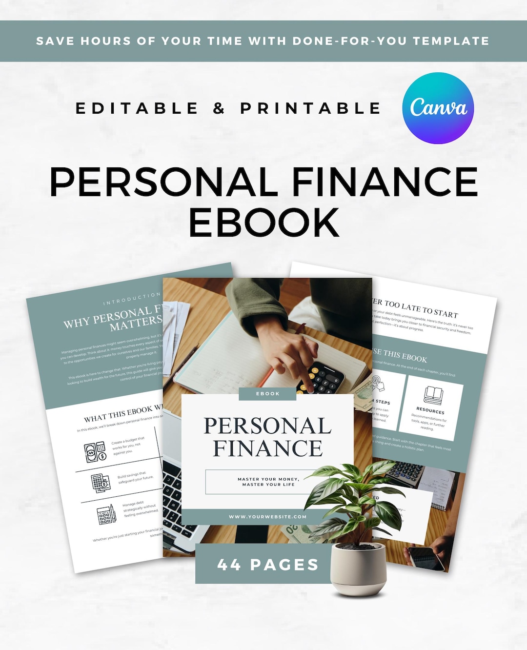 Personal Finance Ebook Template Printable Budgeting Ebook Debt Tracker ...