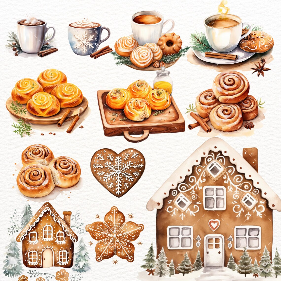 Scandinavian Christmas Clipart Nordic Winter Clipart Hygge Christmas ...