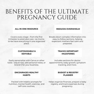 The Ultimate Pregnancy Guide Template Printable Canva Pregnancy Planner ...