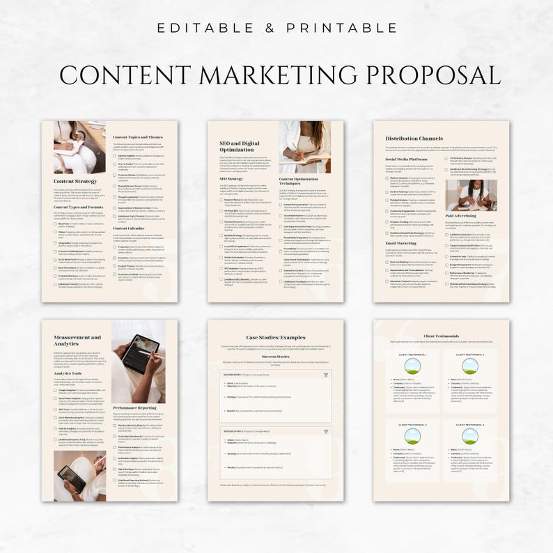 Content Marketing Proposal Template Printable Digital Marketing ...