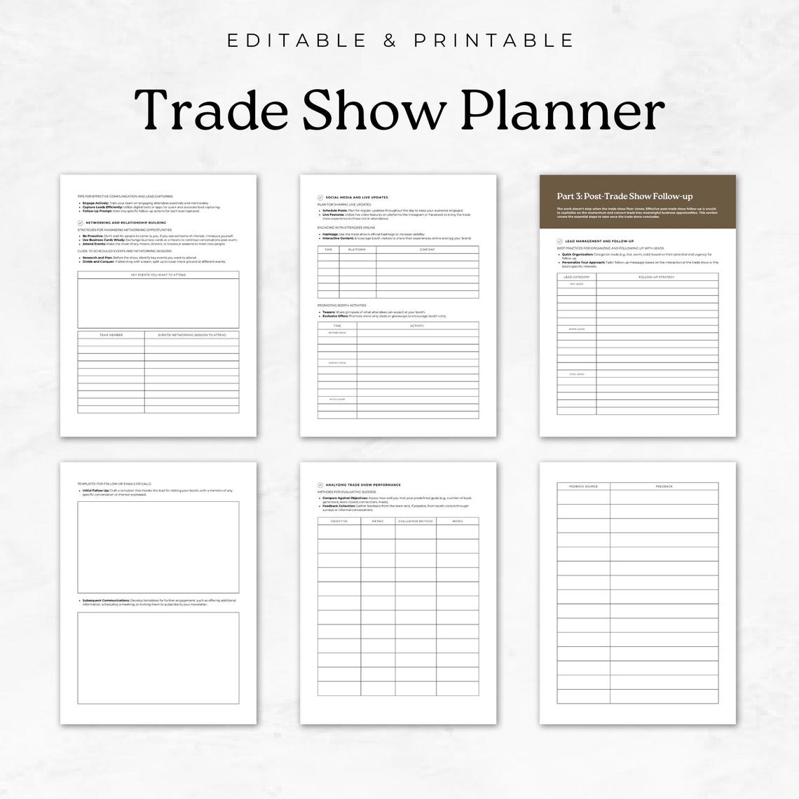 Trade Show Planner Template Printable Event Planner Template Canva ...