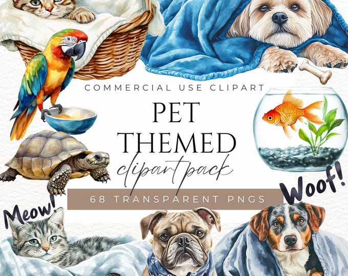 Watercolor Pet Shop Clip Art: High-res Jpgs (digital Download) - Etsy ...
