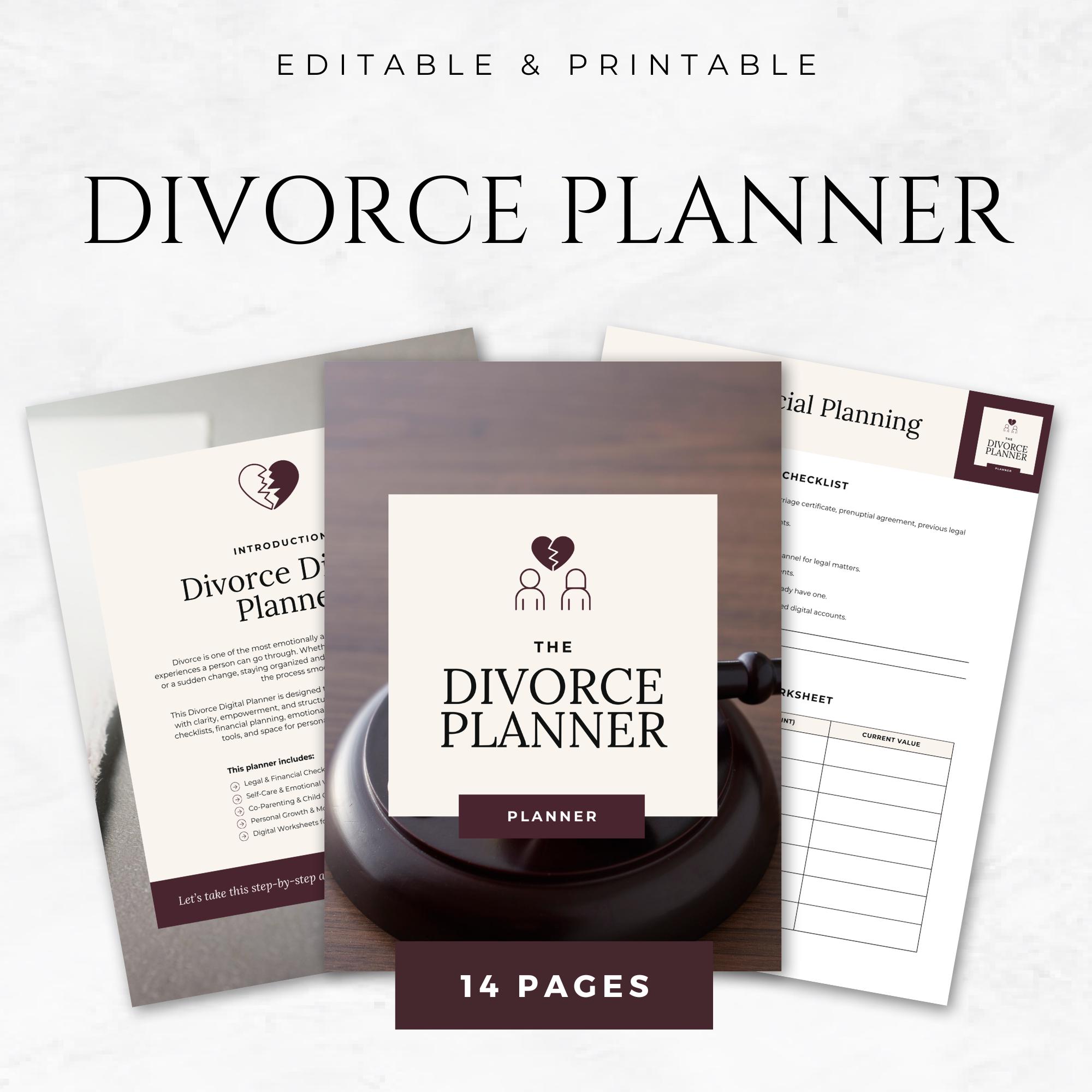 Divorce Planner Templates Printable Divorce Journal Divorce Organizer ...