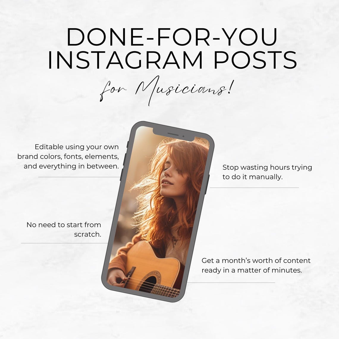 Musician Instagram Templates Musician Content Posts Musician Templates ...