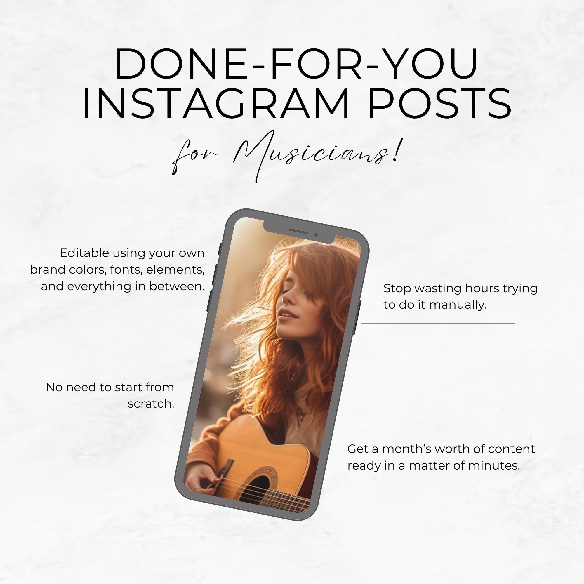 Musician Instagram Templates Musician Content Posts Musician Templates ...