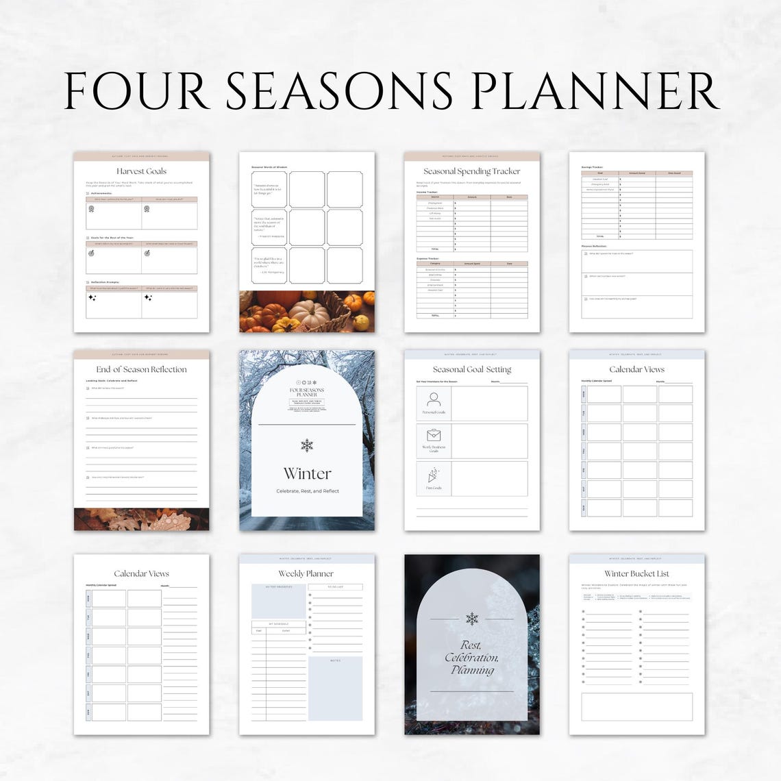 Four Seasons Planner Template Printable Spring Planner Summer Planner ...