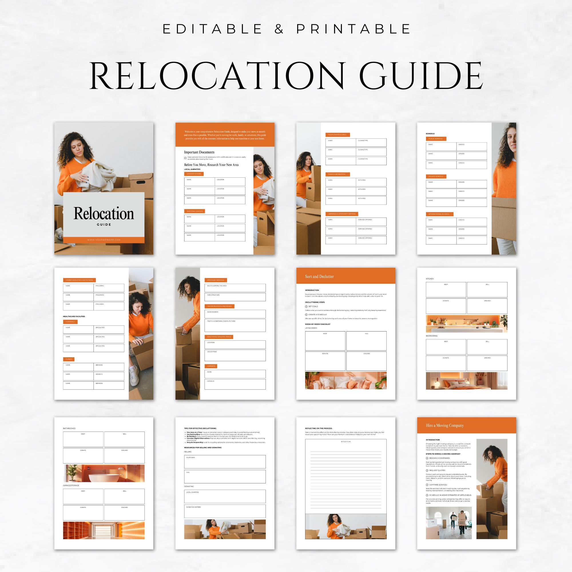 Relocation Guide Template Printable Moving Guide Family Relocation ...
