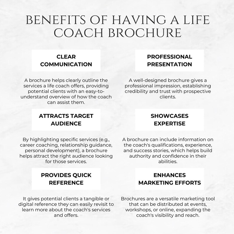 Life Coach Brochure Template Printable Business Coach Brochure Canva ...