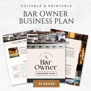 Bar Owner Business Plan Canva Template Bar Startup Plan Nightclub ...