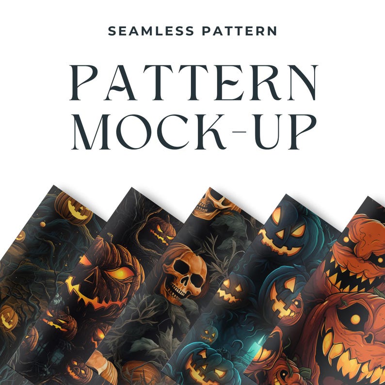 Seamless Creepy Jack O' Lantern Patterns Sinister Pumpkin Pattern Scary ...
