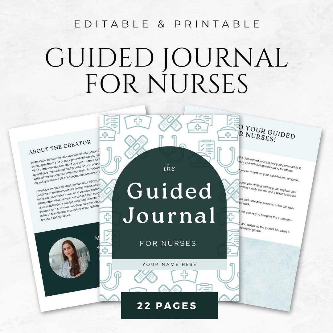 Guided Journal for Nurses Template Printable Nurse Self-care Journal ...