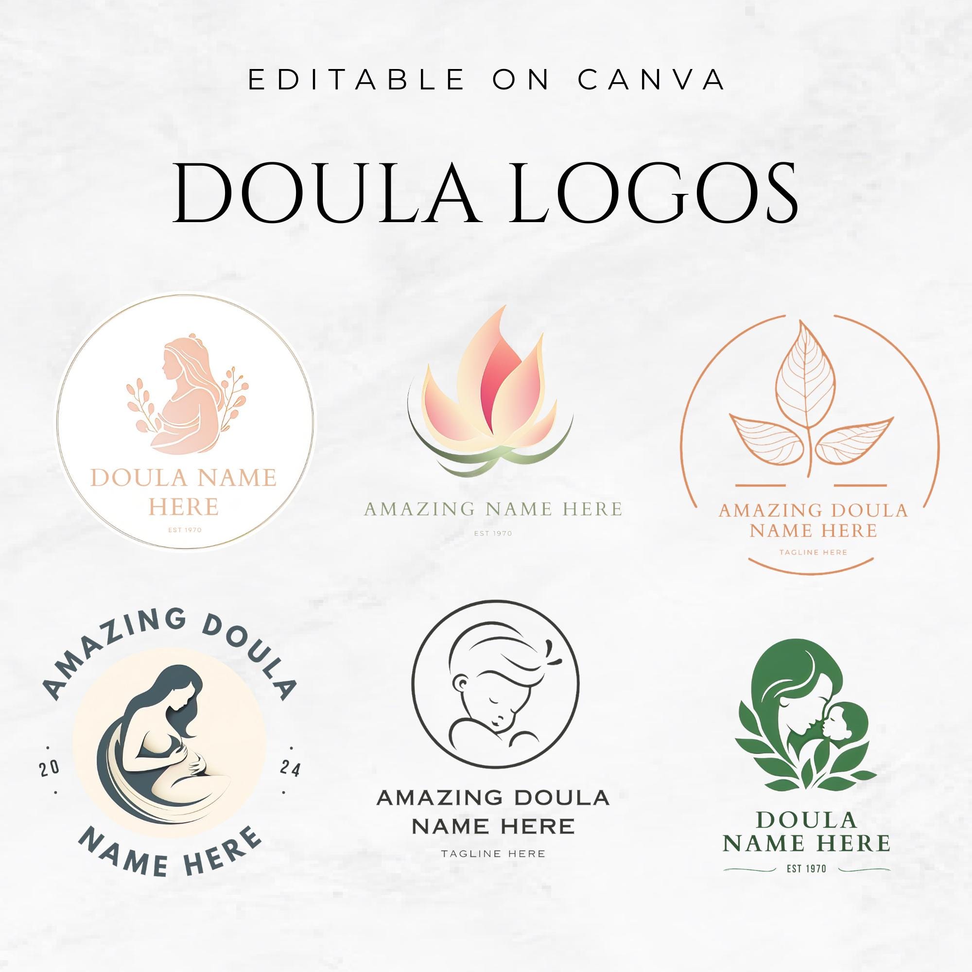 Doula Logo Design Templates Birth Worker Logo Wellness Logo Holistic ...