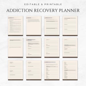 Addiction Recovery Planner Template Sobriety Journal Relapse Prevention ...