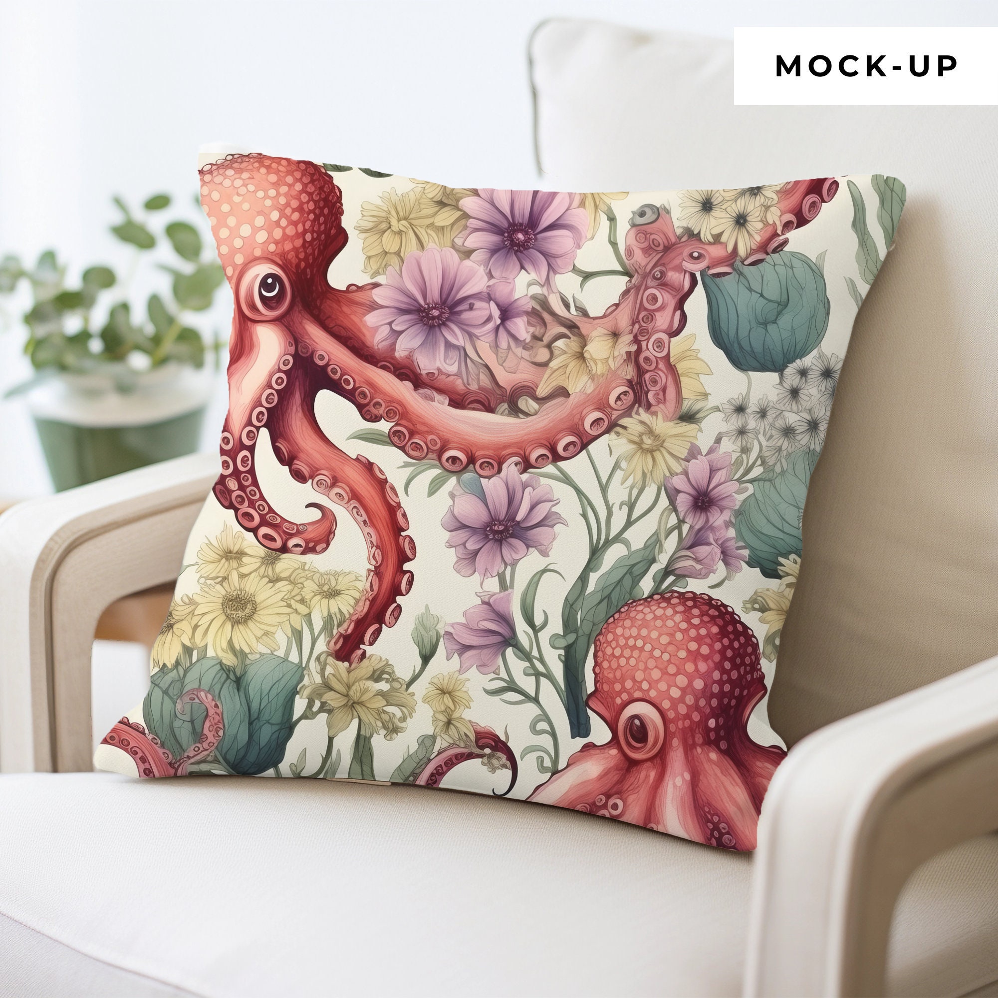 Seamless Vintage Octopus Digital Pattern Enchanted Octopus Magical ...
