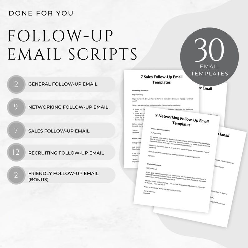 Follow-up Email Templates, General Follow-up Email, Sales Follow-up ...