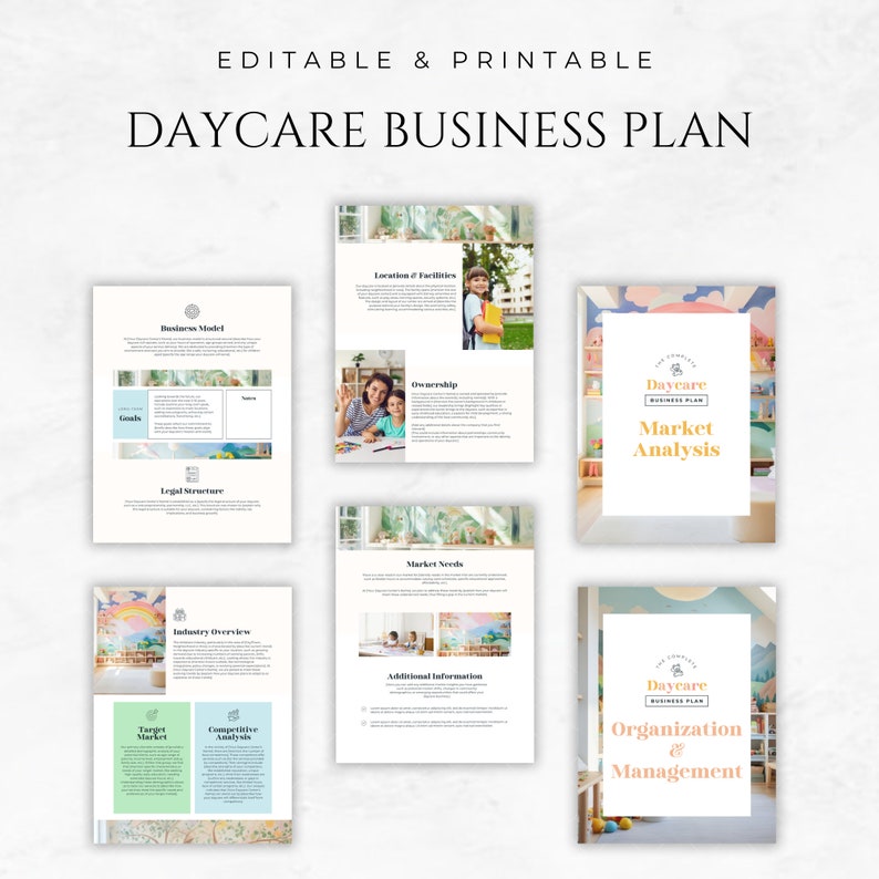 Daycare Business Plan Template Childcare Business Plan Daycare Startup ...