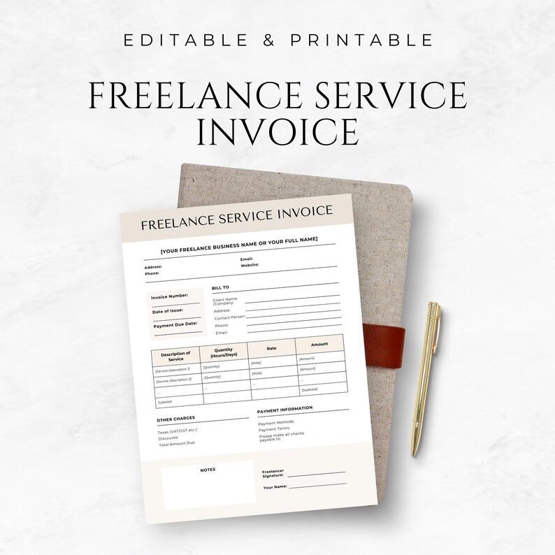 Freelance Service Invoices Template Printable Service Invoice Template ...