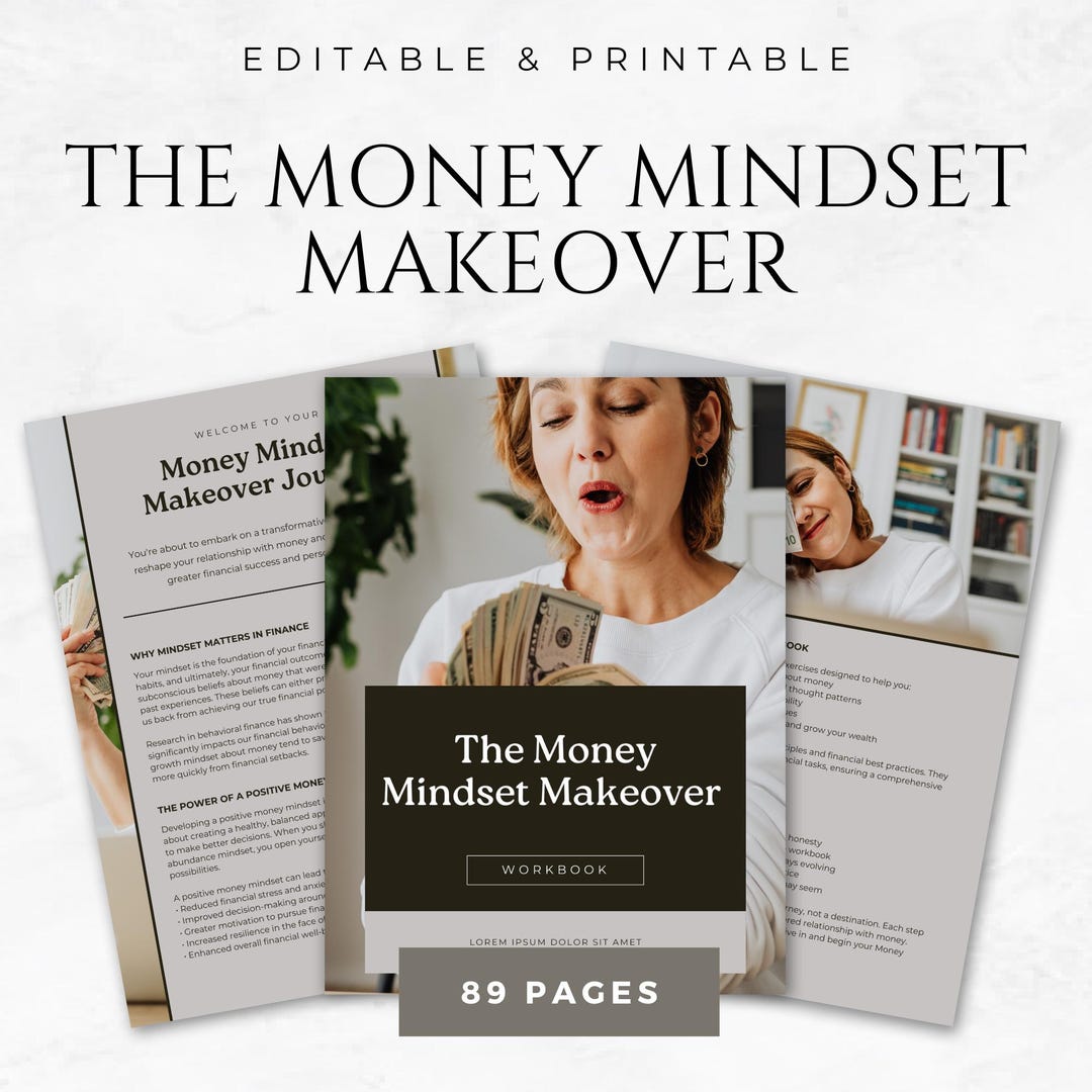 The Money Mindset Makeover Workbook Template Financial Mindset Planner ...