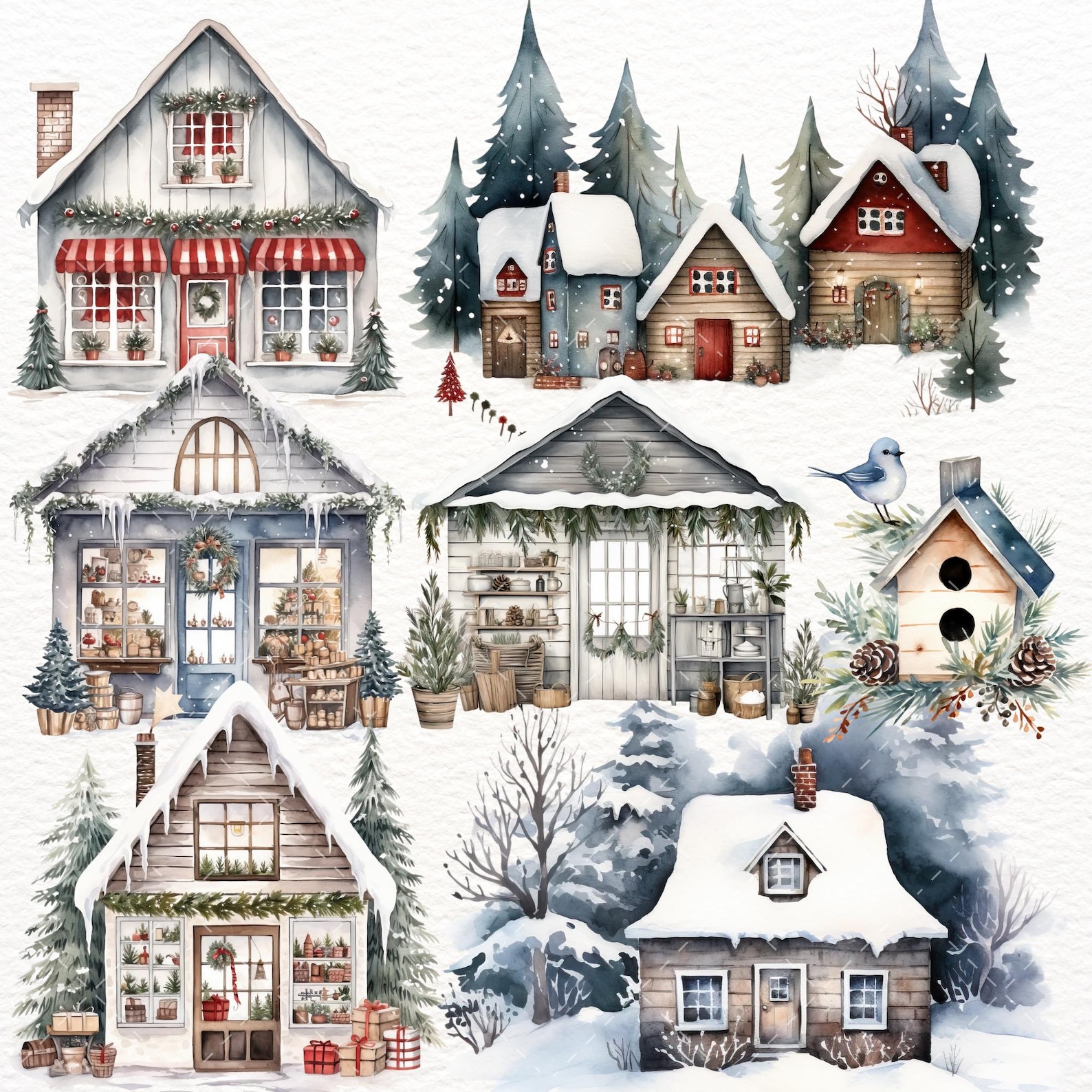 Scandinavian Christmas Clipart Nordic Winter Clipart Hygge Christmas ...