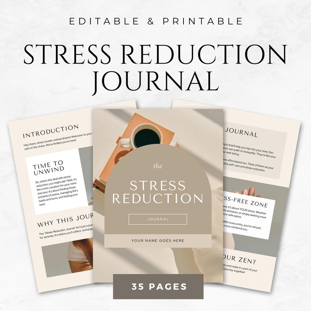 Stress Reduction Journal Template Printable Stress Reduction Prompts ...