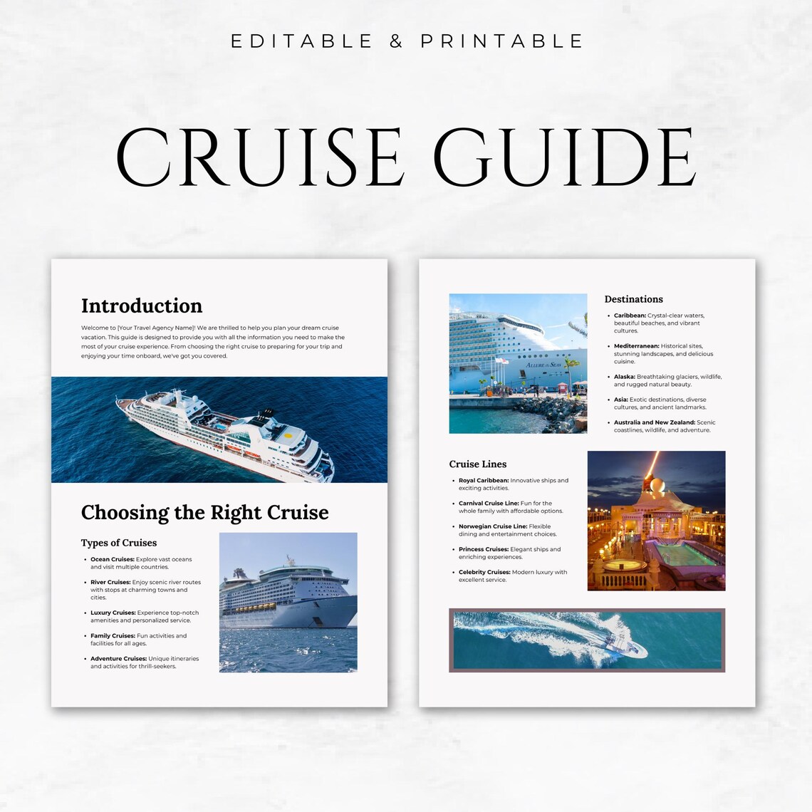 Cruise Ship Guide Template Printable Cruise Itinerary Cruise Vacation ...