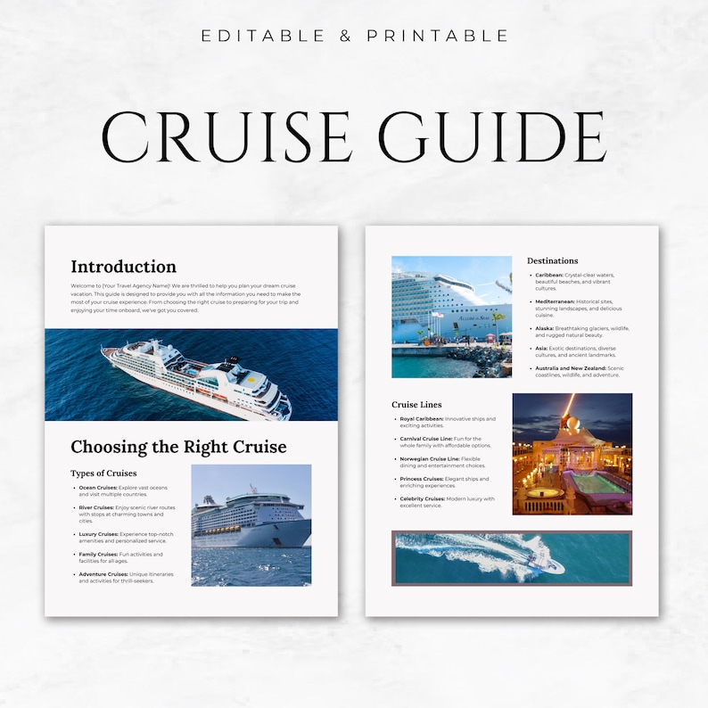 Cruise Ship Guide Template Printable Cruise Itinerary Cruise Vacation ...