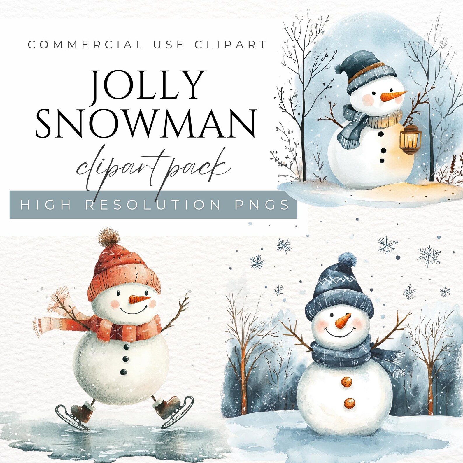 Snowman Clipart Whimsical Snowman Christmas Children’s Book Snowman ...