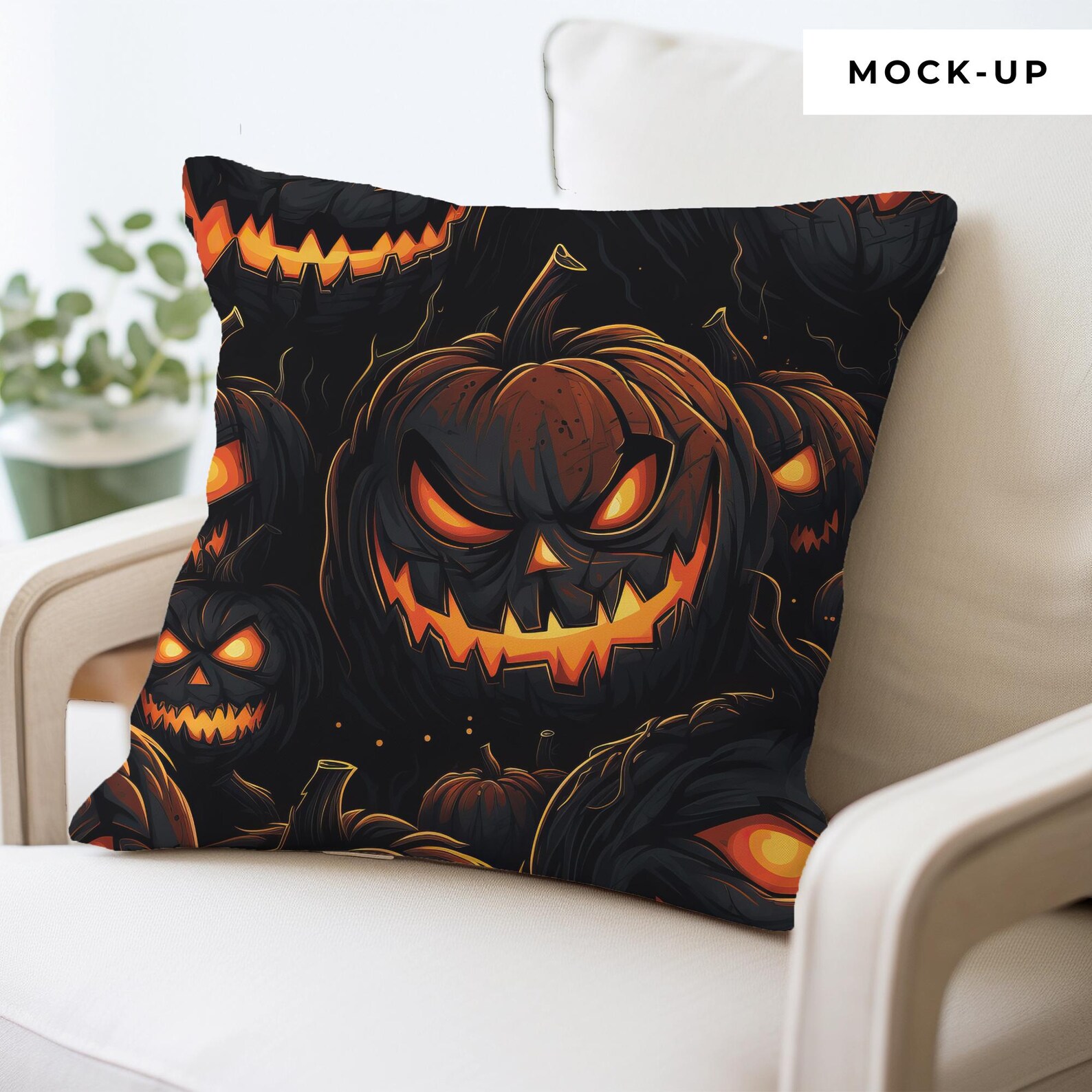 Seamless Creepy Jack O' Lantern Patterns Sinister Pumpkin Pattern Scary ...