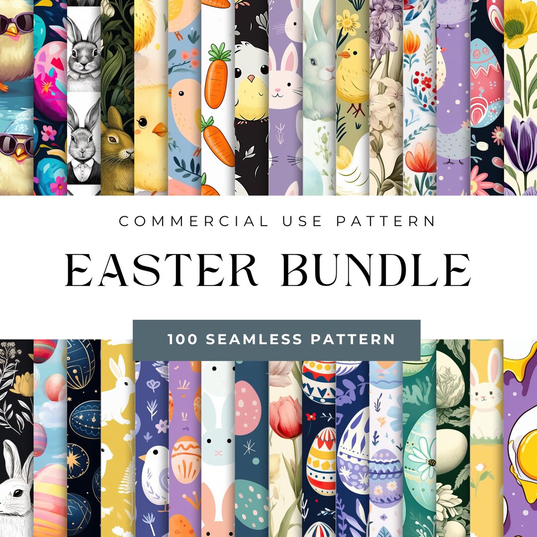 Seamless Easter Digital Patterns Cute Easter Unique Spring Seamless ...