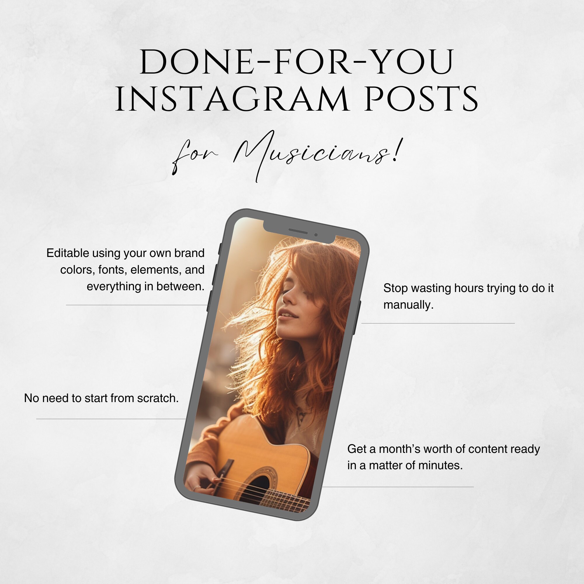 Musician Instagram Templates Musician Content Posts Musician Templates ...