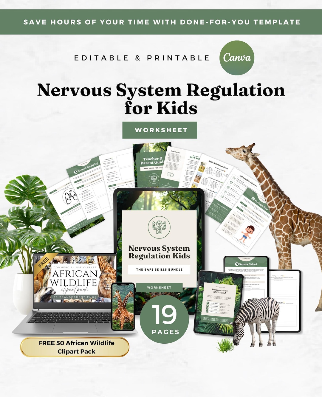 Nervous System Regulation for Kids Canva Template, Emotional Regulation ...