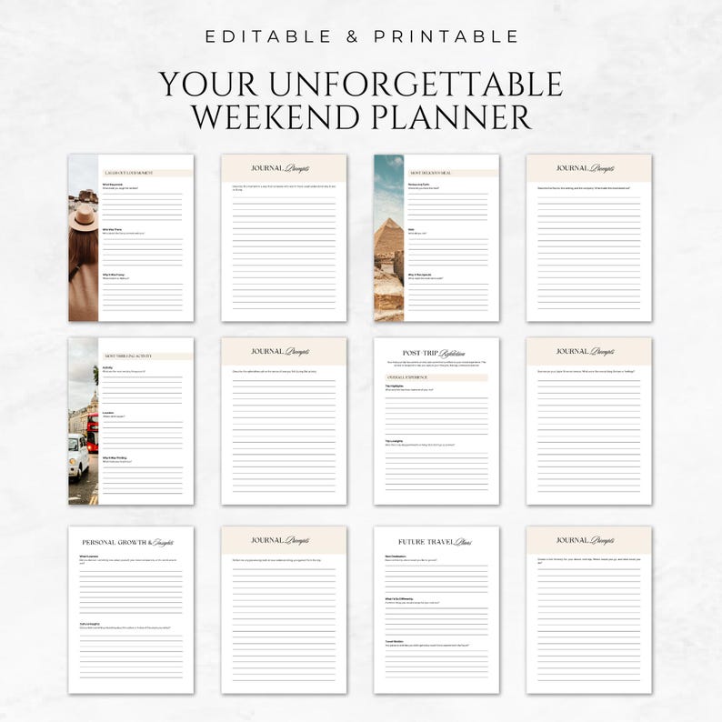 Weekend Planner Template Printable Weekend Itinerary Template Weekend ...
