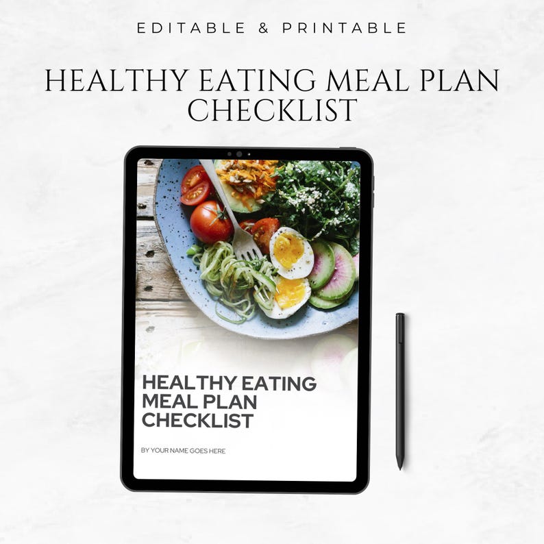 Healthy Eating Meal Plan Checklist Template Nutrition Planner Diet Plan ...