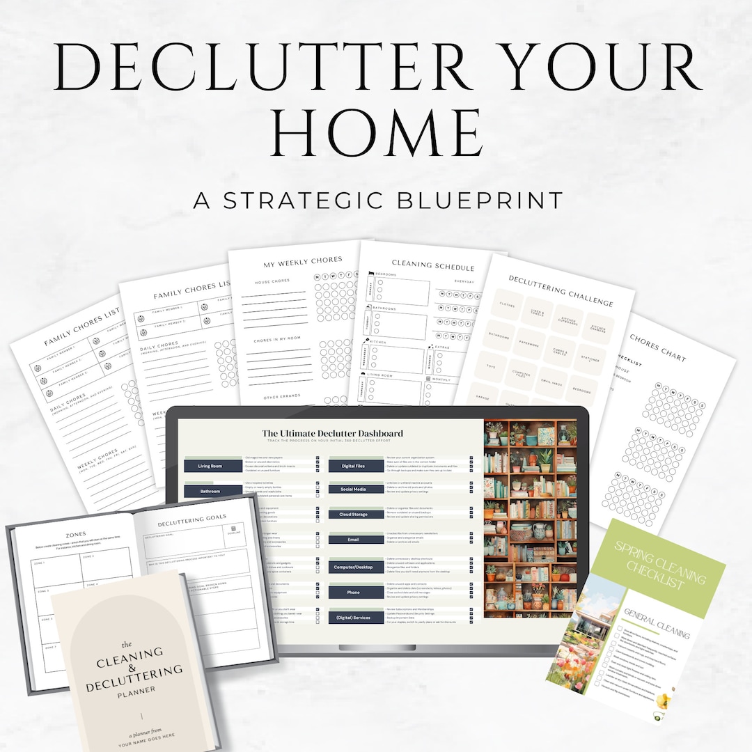 Declutter Planner Decluttering Declutter Checklist Decluttering Planner ...