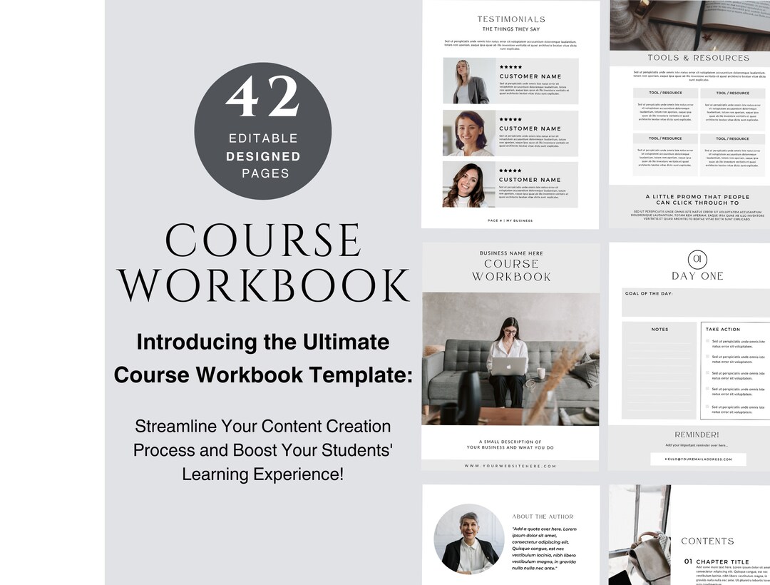 Online Course Workbook Template Canva Editable Workbook Coaching ...