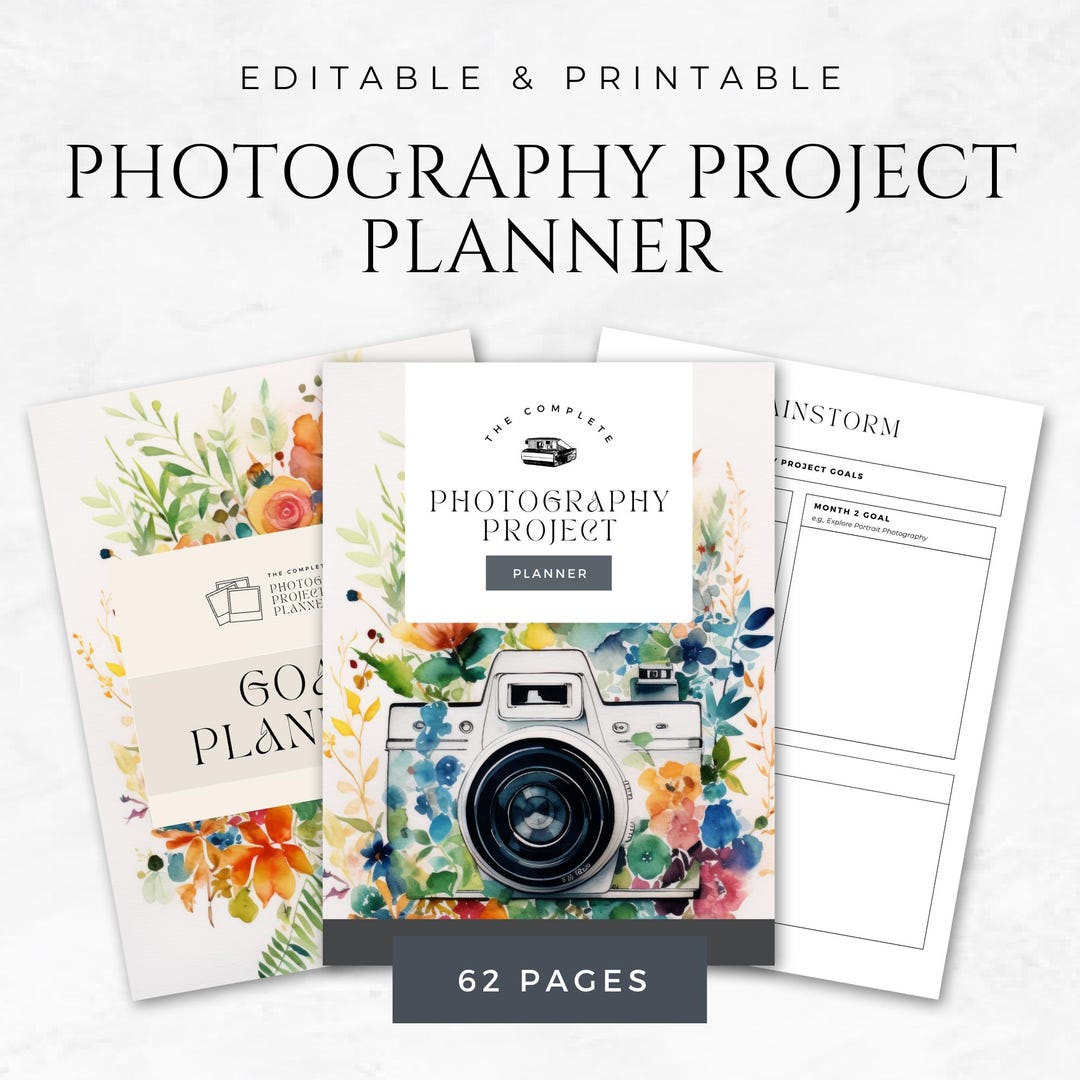 Photography Project Planner Template Photo Shoot Planner Photography ...