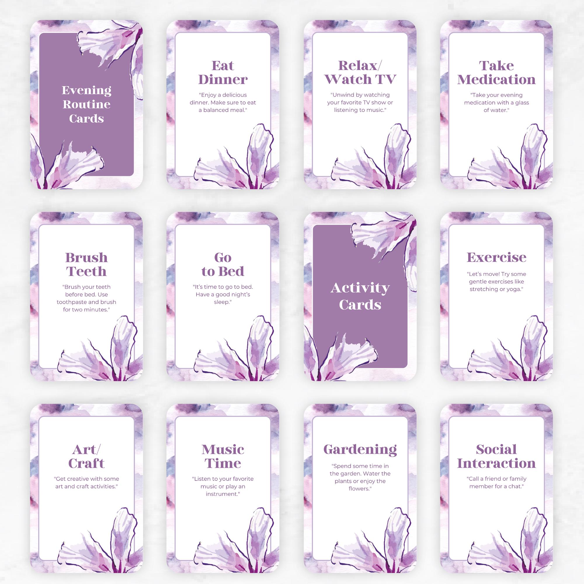 Daily Routine Cards for Dementia Patients Alzheimer's Routine Cards ...