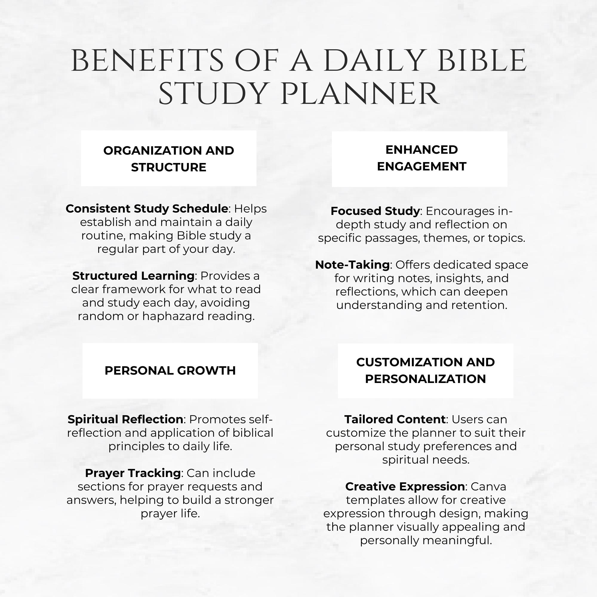 Daily Bible Study Planner Devotional Planner Christian Planner Bible ...