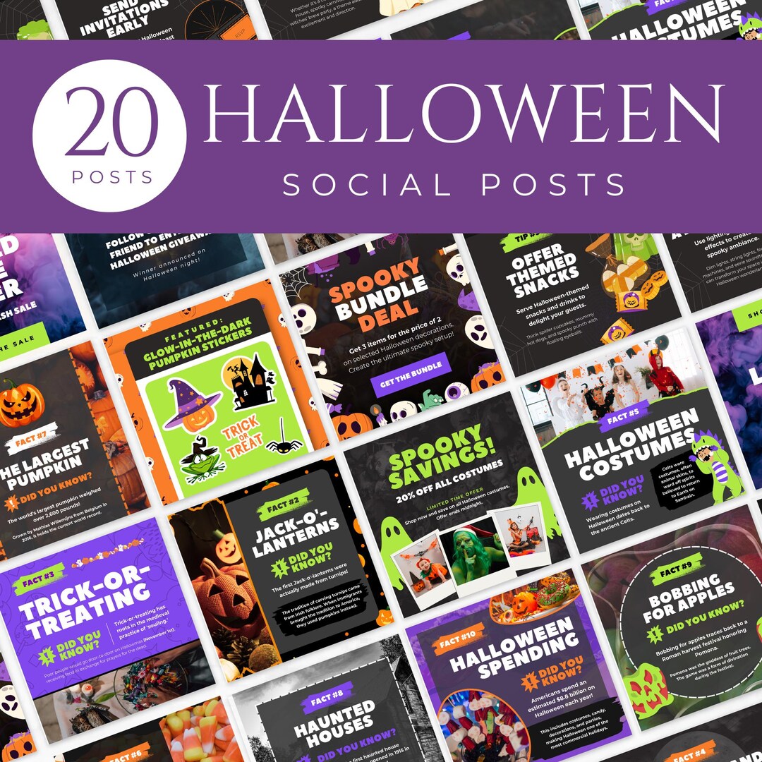 Halloween Social Media Post Template Spooky Instagram Template ...
